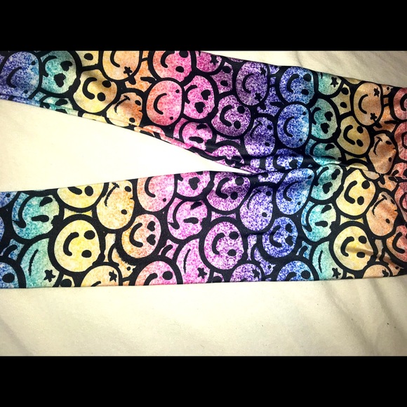 Bottoms | Graffiti Smiley Leggings | Poshmark